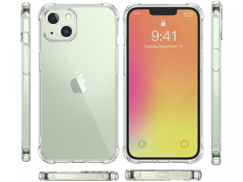 Husa slim transparenta Apple iPhone 13 Mini, antisoc, colturi intarite ...