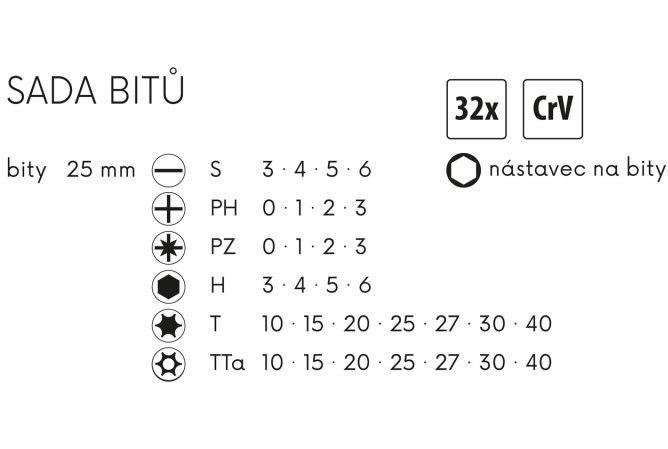 Bitovi sa adapterom komplet 32kom. FESTA