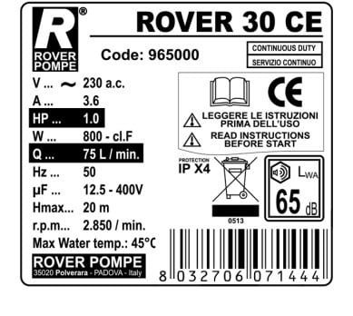 Pumpa za pretakanje CE 30 ROVER
