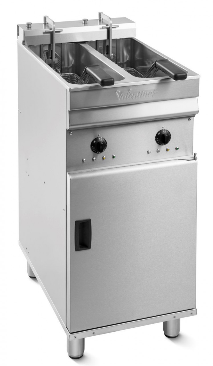 Friteuza profesionala dubla (2 x 7L) cu filtrare, 400V