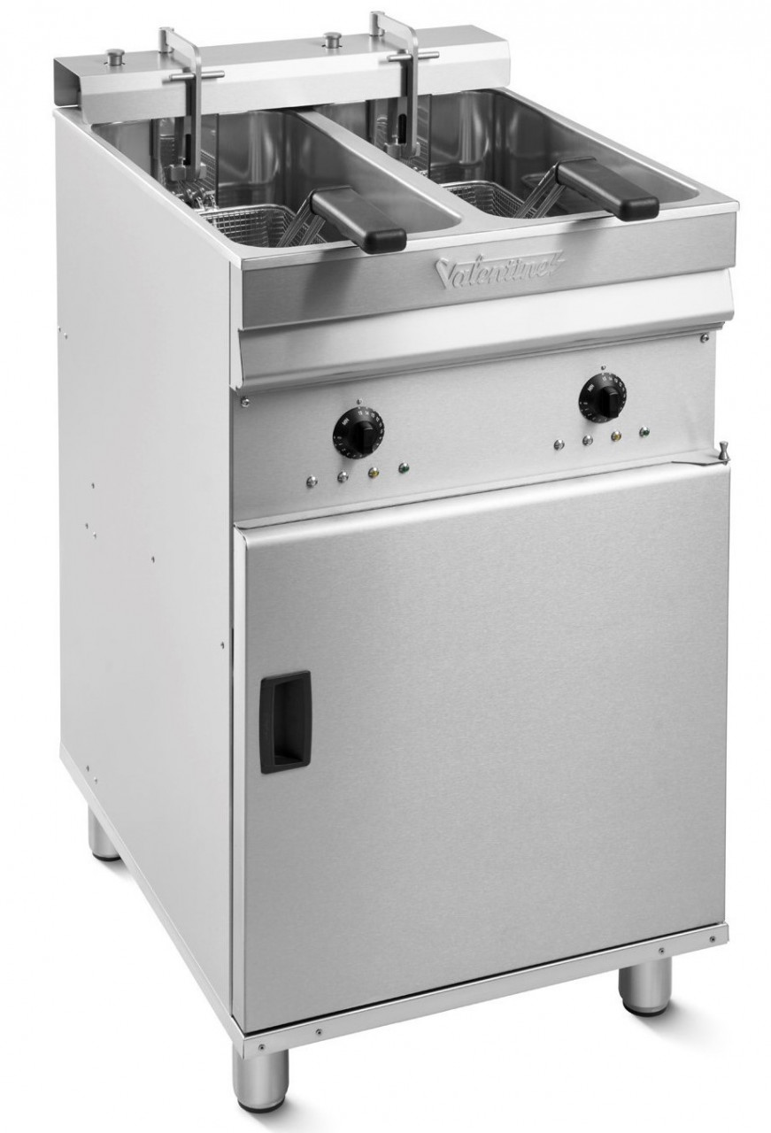 Friteuza profesionala dubla (2 x 10L) cu filtrare, 400V