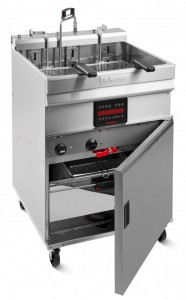 Friteuza profesionala cu 1 cuva (1 x 15L), afisaj digital si filtrare, 400V
