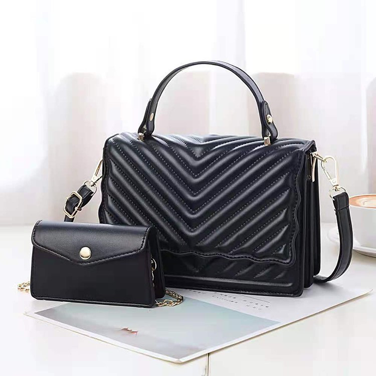 Set 2 piese, Geanta dama GT1674 Samantha, Negru