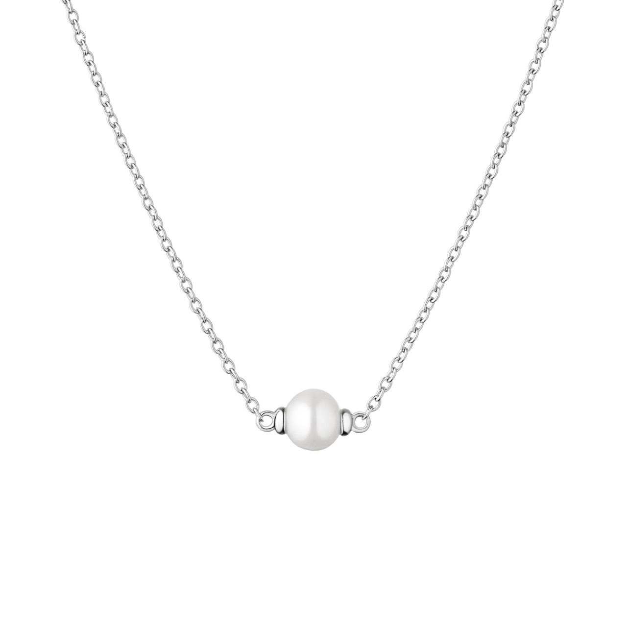 Colier argint 925 cu perla naturala alba, JW419 Colier argint 925 cu perla naturala alba, JW419