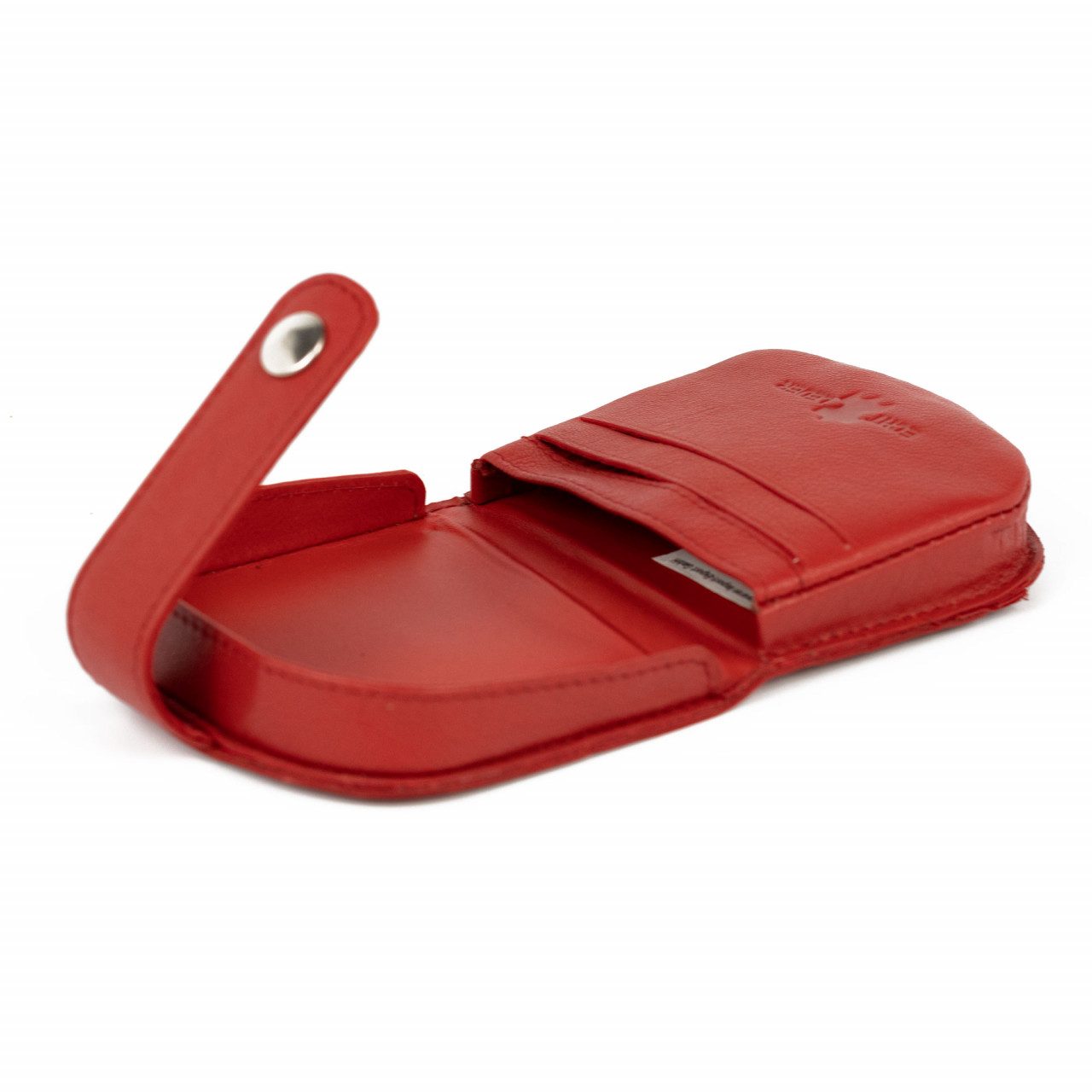 Port card Ilinca PT988, piele naturala, Rosu