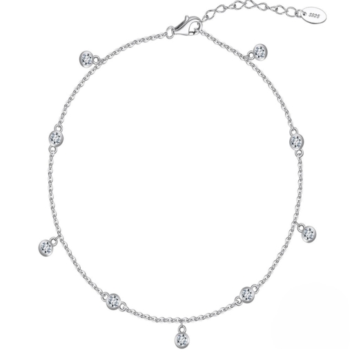 Bratara de glezna argint 925, JW1809, model elegant, placata cu rodiu