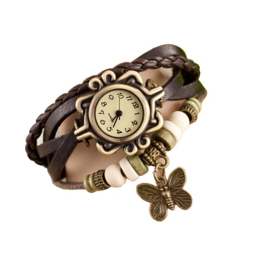 Ceas de dama Retro Vintage CS1012, curea din piele, accesoriu fluture ...
