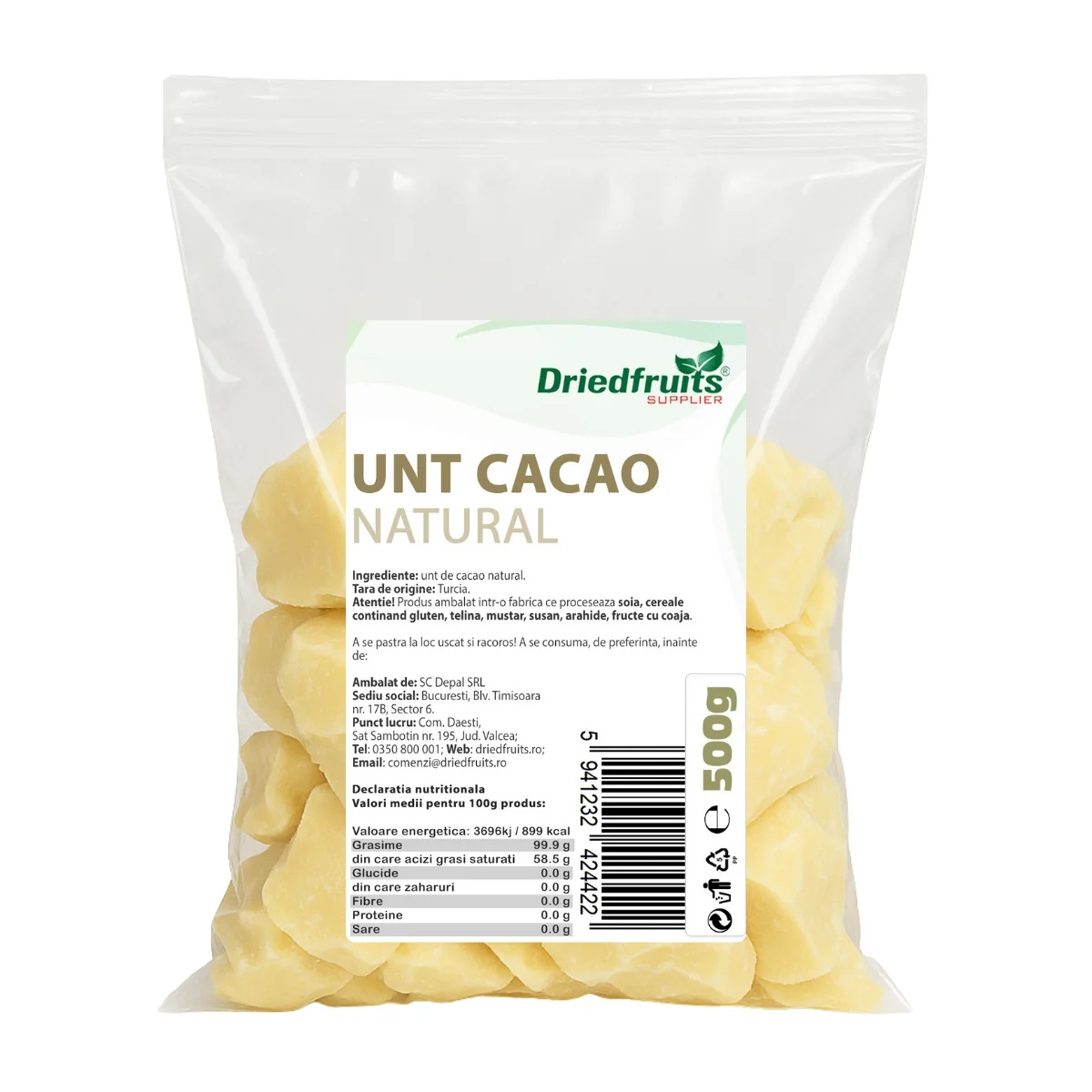 Unt cacao alimentar (natural) - 500 g