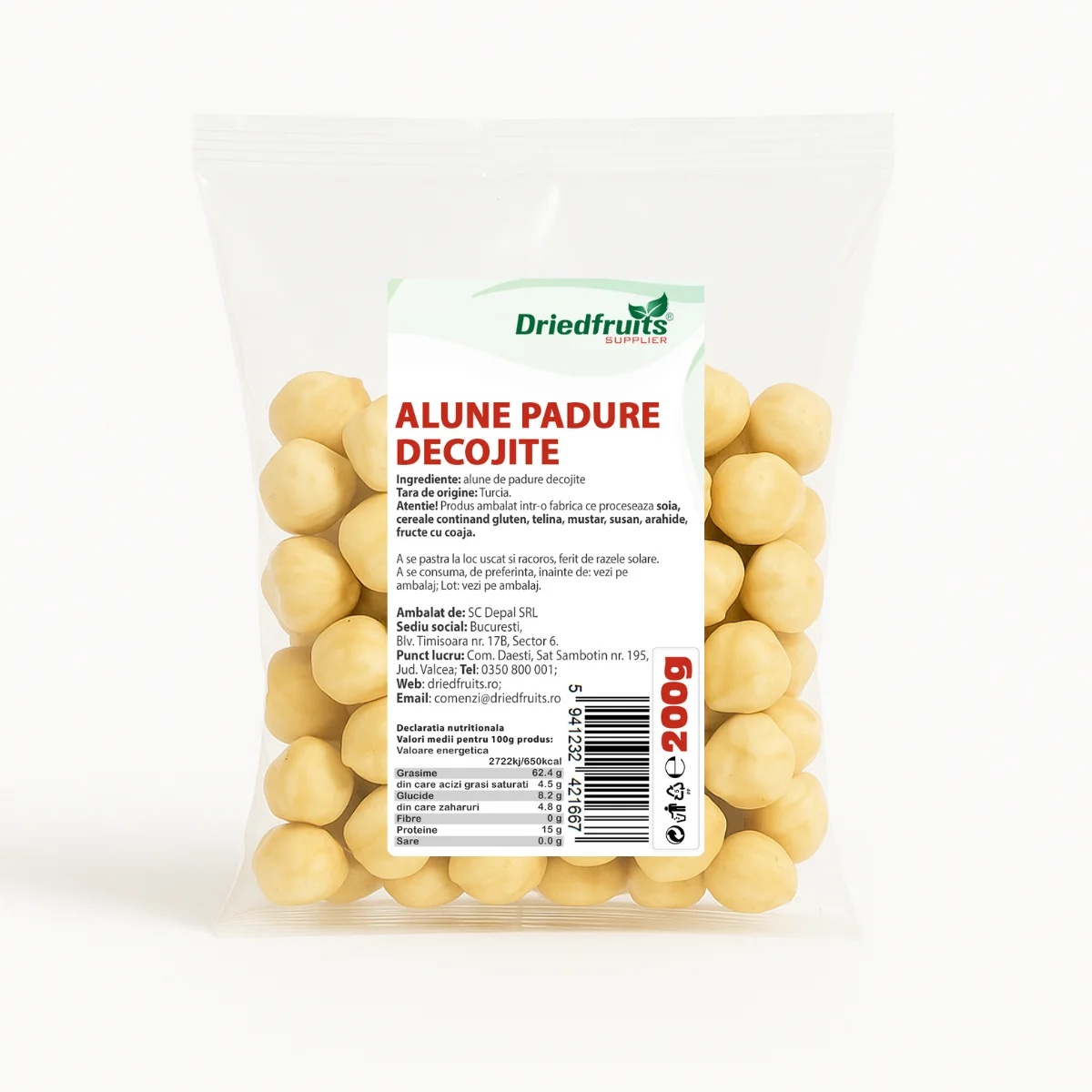Alune padure decojite - 200 g