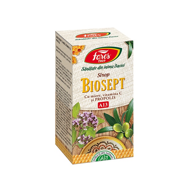 Biosept sirop cu miere si propolis Fares - 100 ml