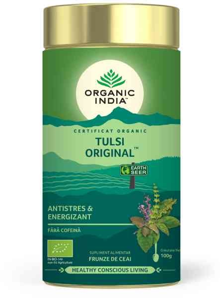 Ceai Tulsi (Busuioc Sfant) original (fara gluten) BIO Organic India - 100 g