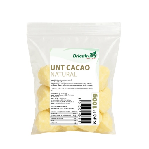 Unt cacao alimentar (natural) Driedfruits - 100 g