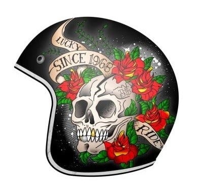 Casca open face MT LE MANS 2 SKULL & ROSE