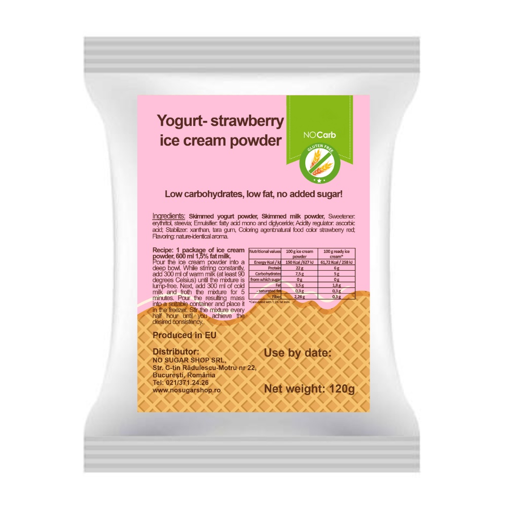 Praf de inghetata cu aroma de vanilie (fara zahar adaugat, low-carb, cu ...