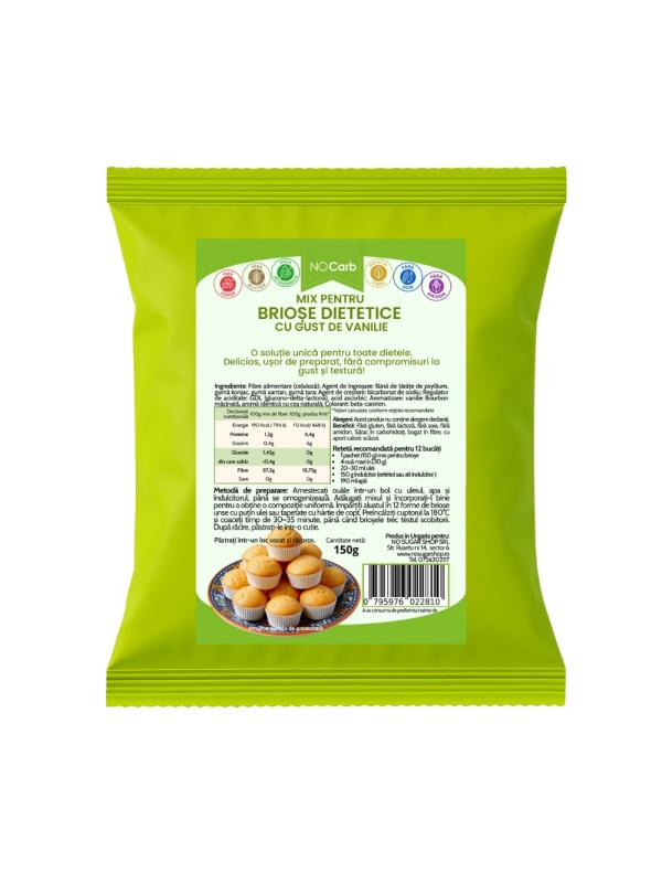 Mix pentru briose dietetice cu gust de vanilie - NoCarbNoodle