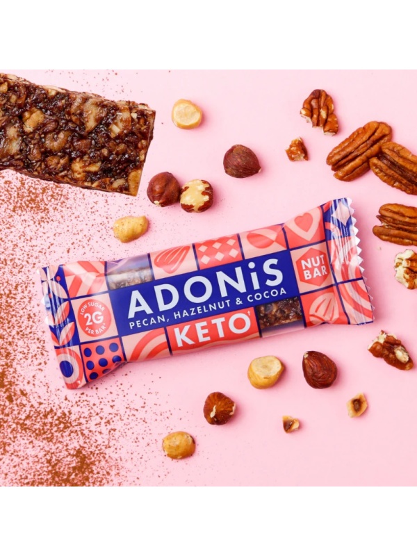 Baton KETO cu alune de padure, nuci pecan si cacao ( fara zahar, fara ...