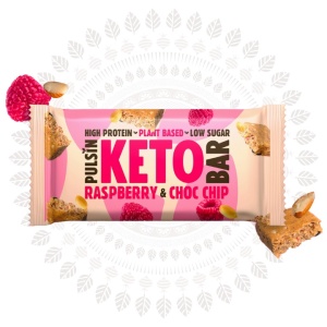 Baton Keto Zmeură & Ciocolată (18x50g) | Fără Zahăr | Vegan | Pulsin