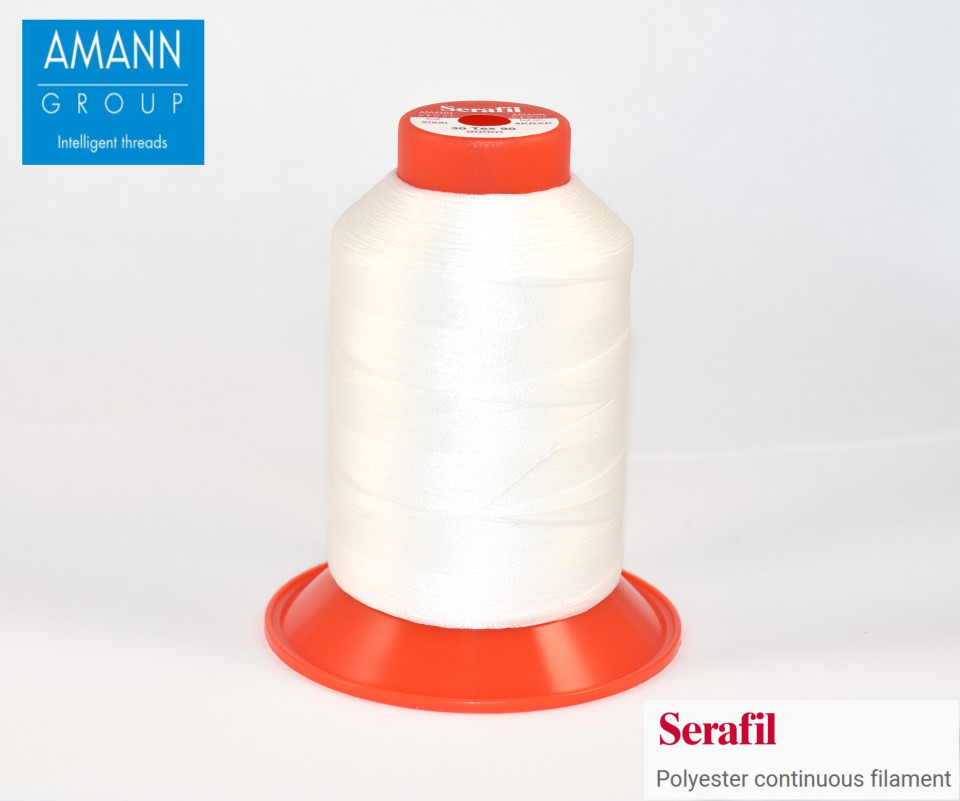 Ata de cusut Serafil 900 m / 30 tex 90 - FS0 - alb