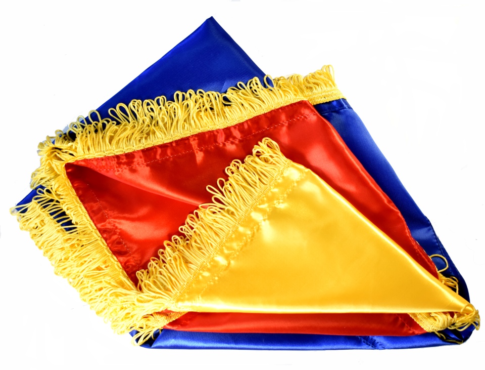 Steag Romania satin 100 cm / 150 cm cu franjuri