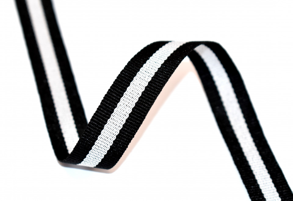 Banda rips Radu 15 mm - 100 m rola - negru/alb