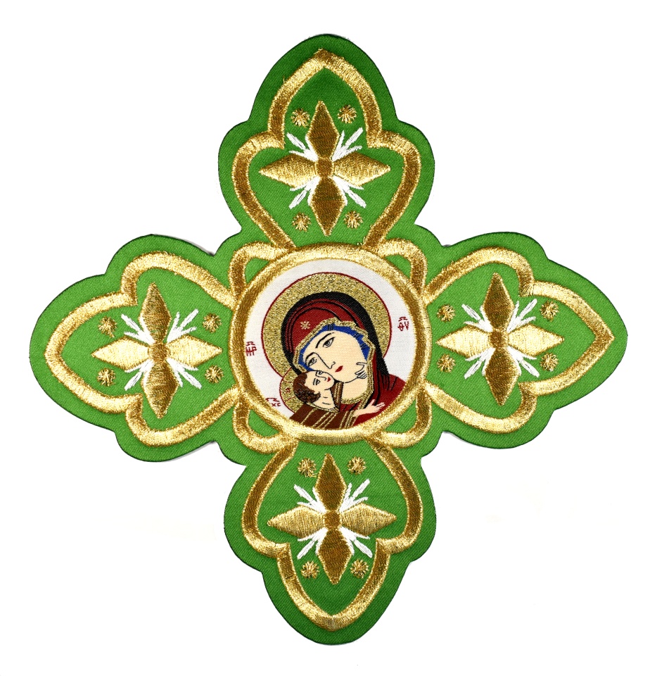 Ornament bisericesc - verde / auriu