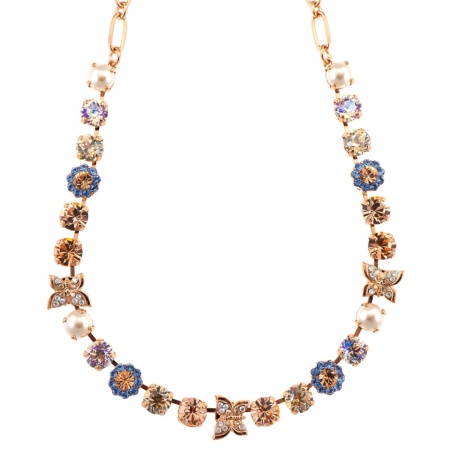 Colier placat cu Aur roz de 24K, cu cristale Swarovski, Marie ...