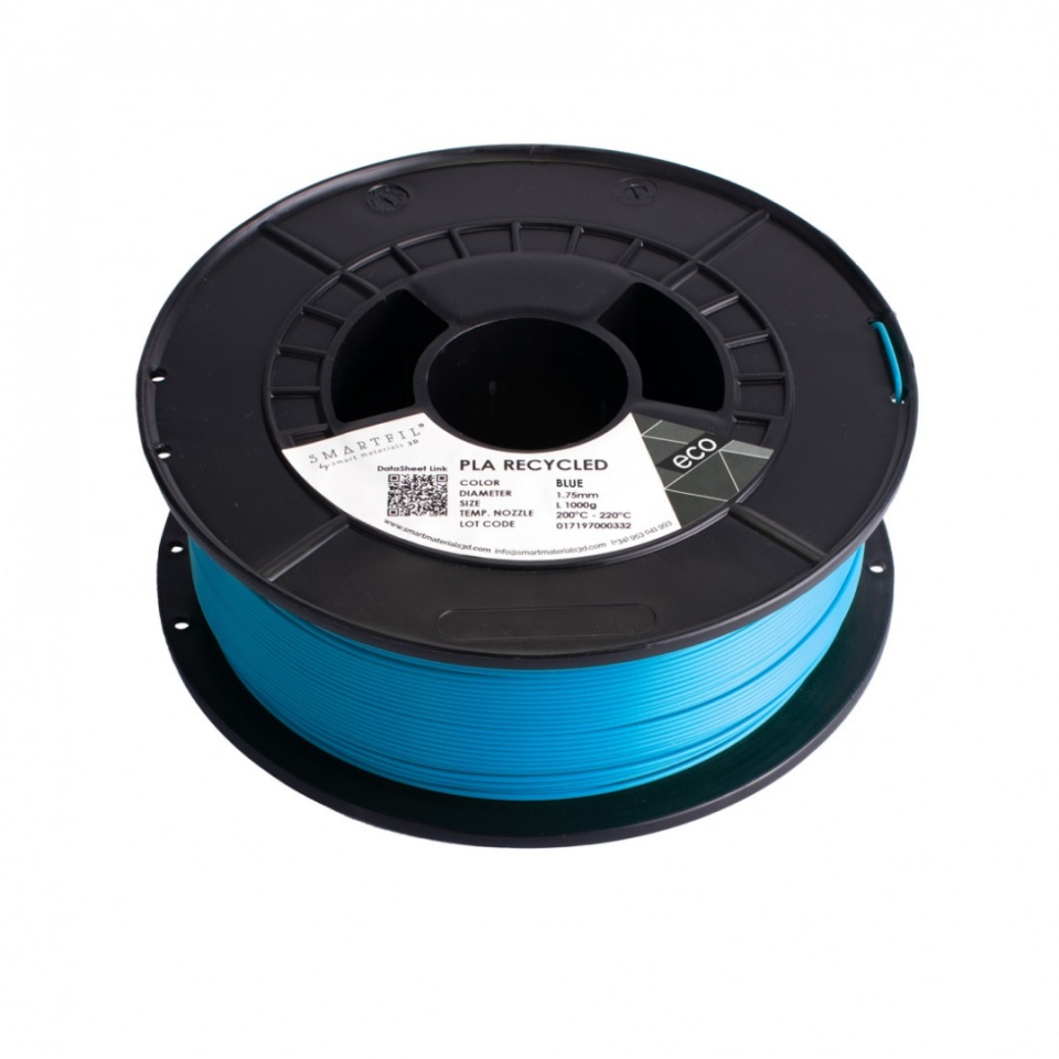 Filament 1.75 mm SmartFil PLA RECYCLED Blue - RAL 5015 - 1kg ...