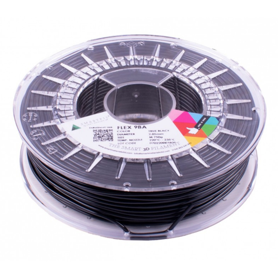 Filament SmartFil Flex TPU 98A True Black 750g | Smart Materials 3D ...