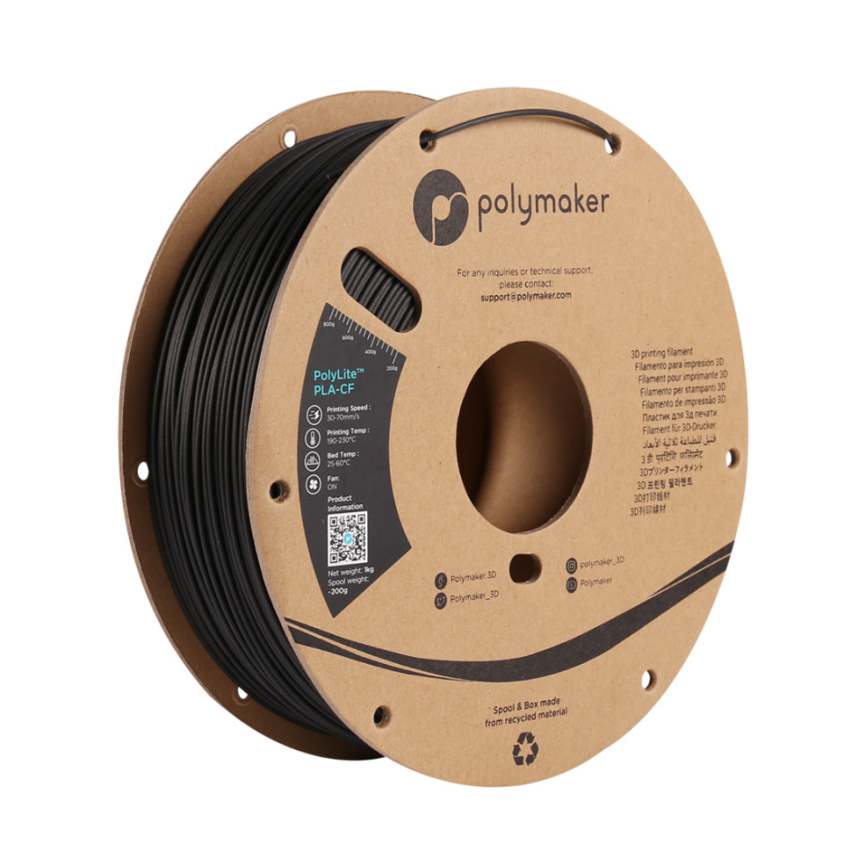 PolyLite PLA-CF Black 1kg | Filamente3D.ro