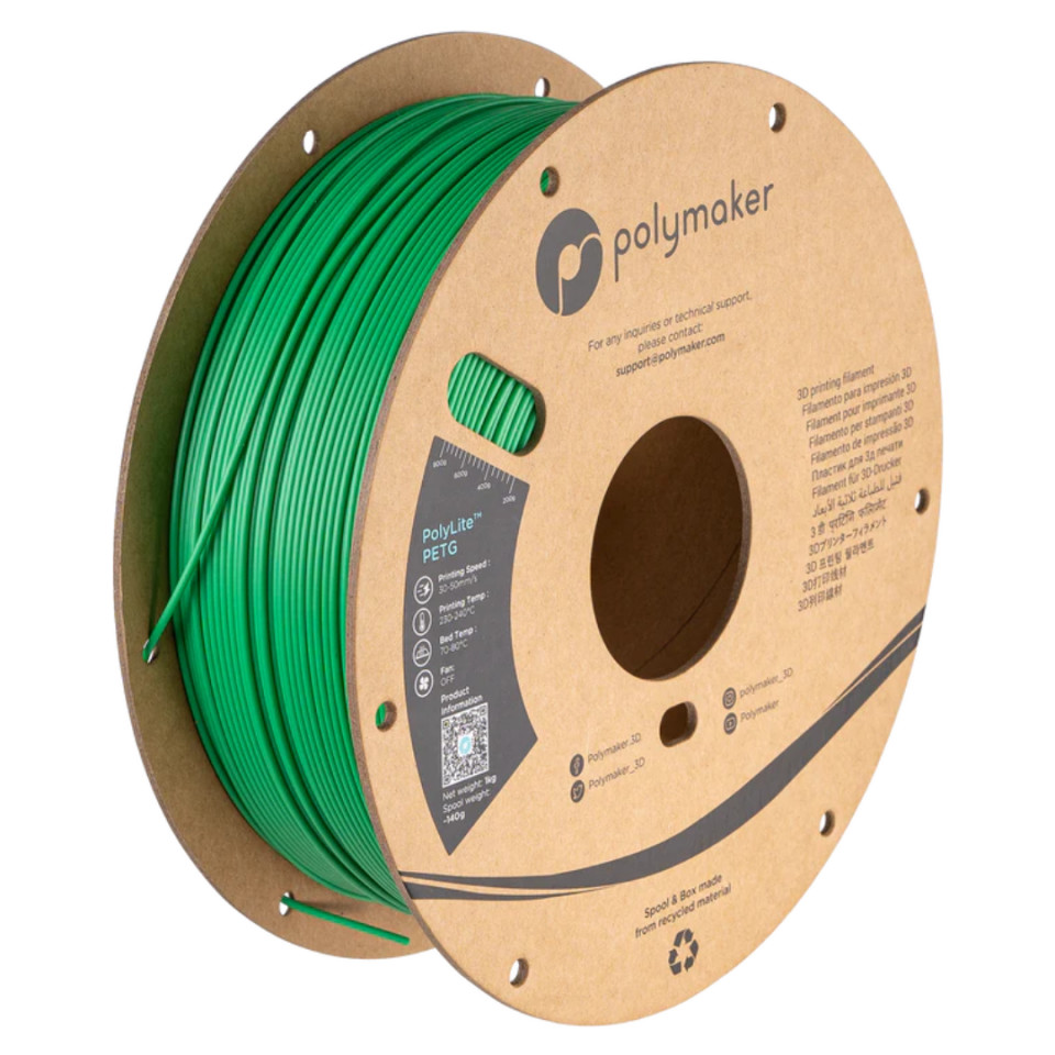 Polymaker PolyLite PETG Green | Filamente3D.ro