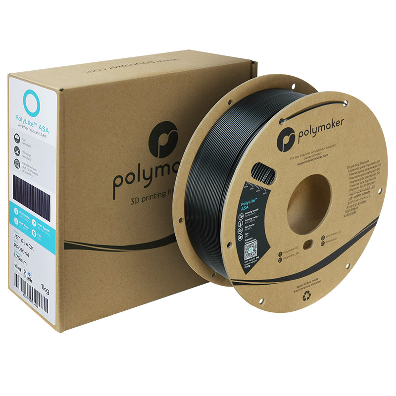 Filament PolyLite ASA Jet Black | Polymaker - Filamente3D.ro
