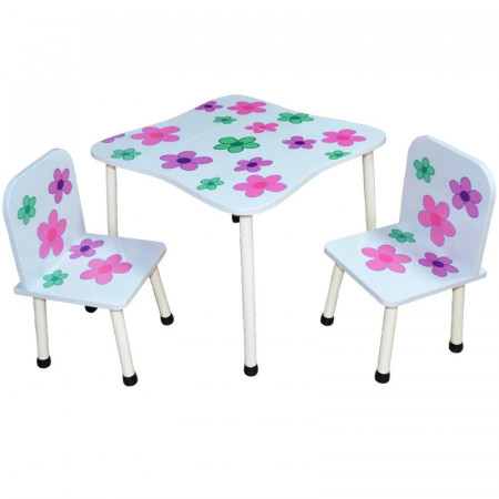 Masuta cu 2 scaunele, MDF+metal/flori | Ceasuri mecanice pentru femei ...