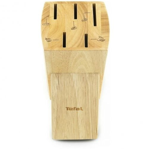 Set 5 cutite cu suport lemn Tefal Comfort K221SA04, lama inox