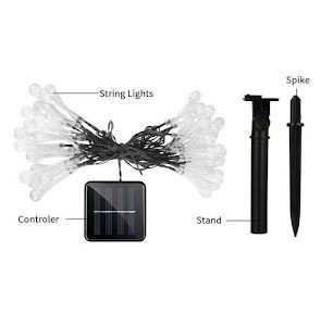 Instalatie solara pentru exterior Model Picaturi de Apa cu 50 Becuri ...