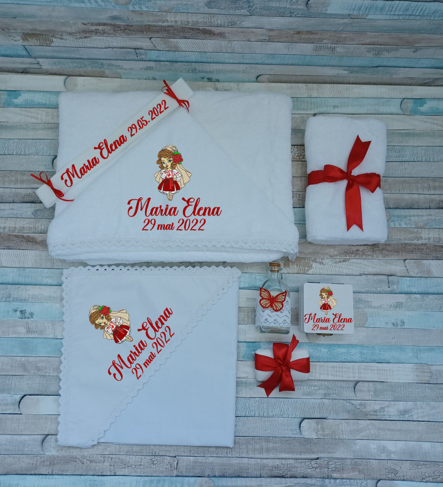 Trusou botez fetita Strumfita ,7 piese