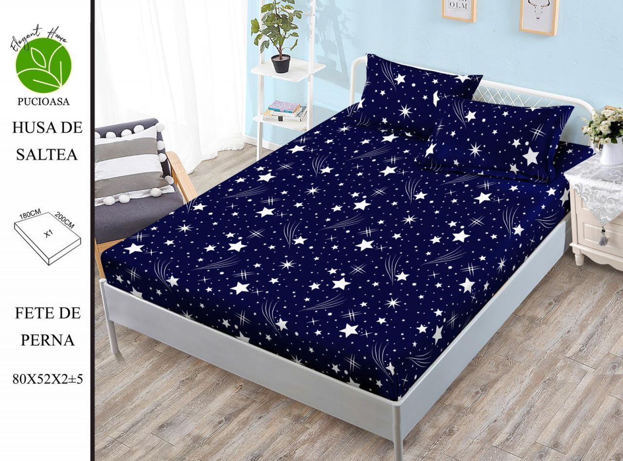 HUSA DE PAT CU ELASTIC CU 2 FETE DE PERNA 180x200 cm CH19