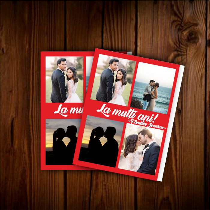 Felicitare personalizata cu 4 poze si text M2
