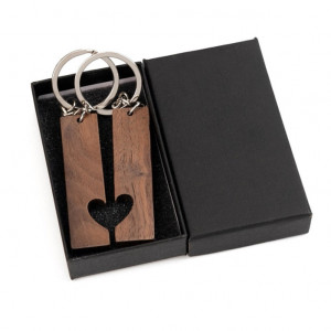 Set 2 brelocuri gravate -Inima cuplu