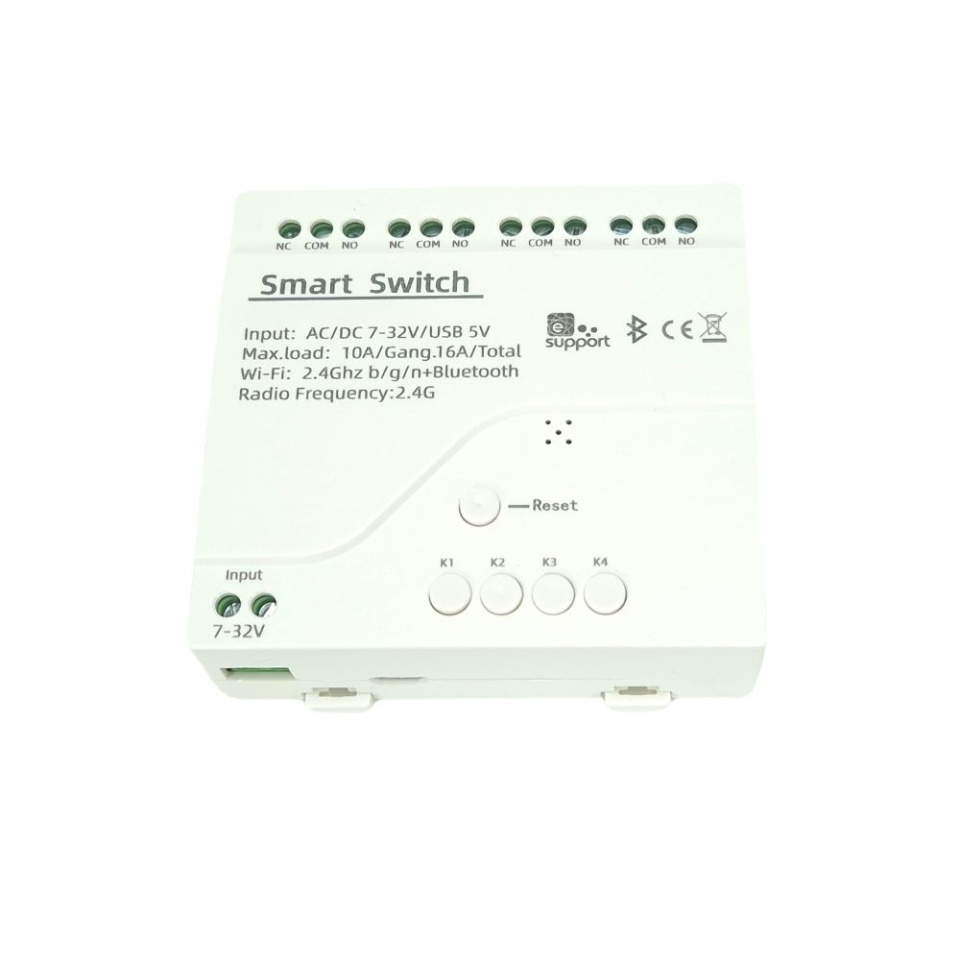 SmartWise 5V-32V Wi-Fi + Bluetooth 4-gang smart relay switch, NO/NC ...