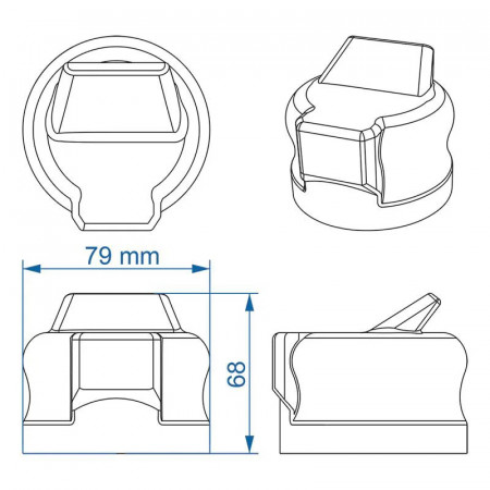Capac de protectie si etansare pentru priza de rulota sau remorca