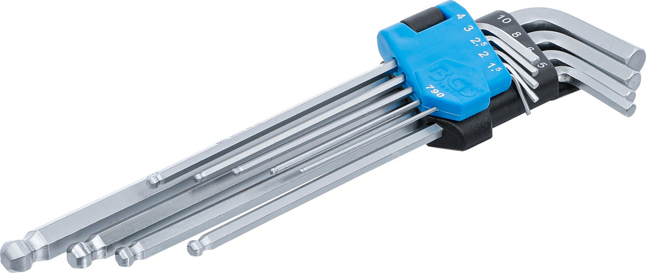 Set chei Imbus tip L, 1.5-10 mm extra lungi, 9 piese, BGS 790