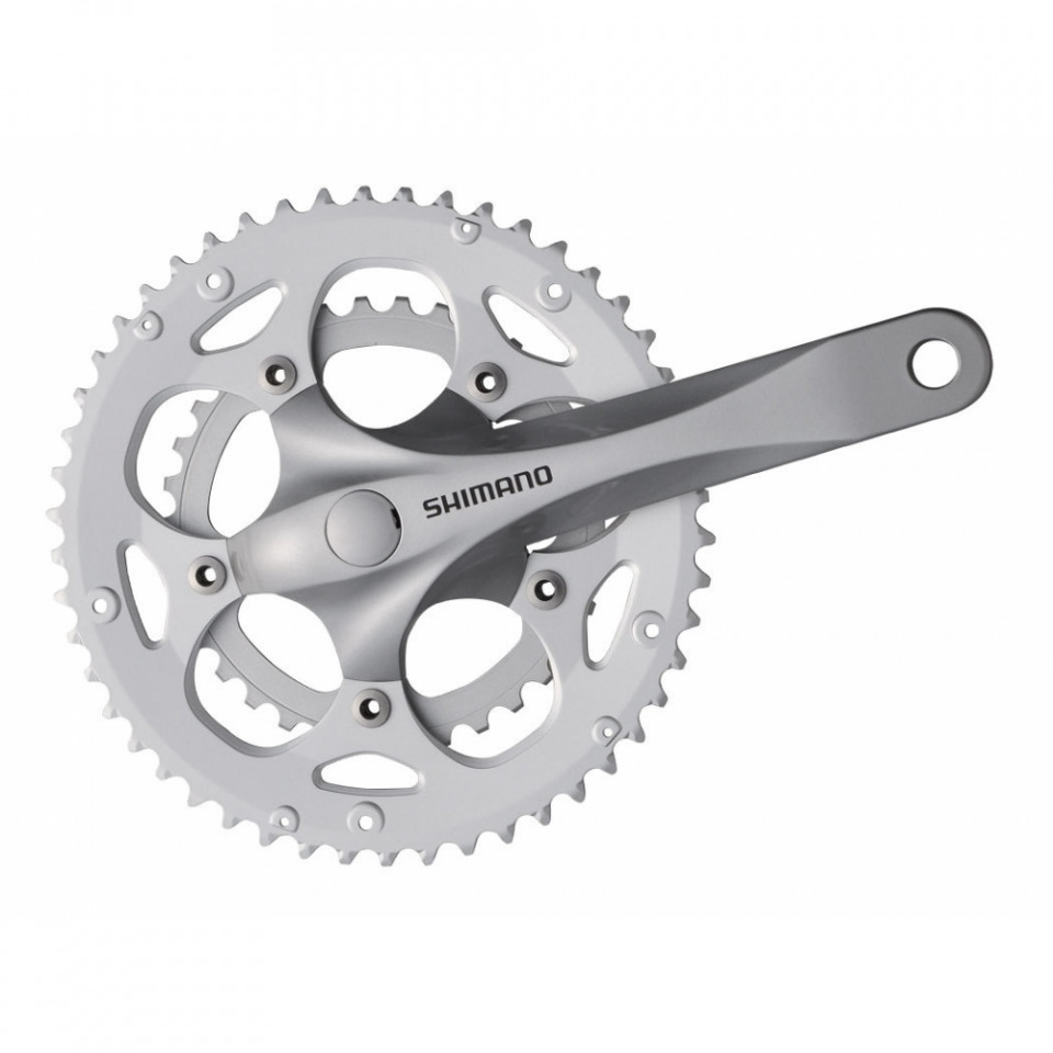 FRONT CHAINWHEEL, FC-R345-S DOUBLE 175MM 50X34T FOR REAR 9-SPEED OCTALINK, W/O CG, SILVER, IND.PACK