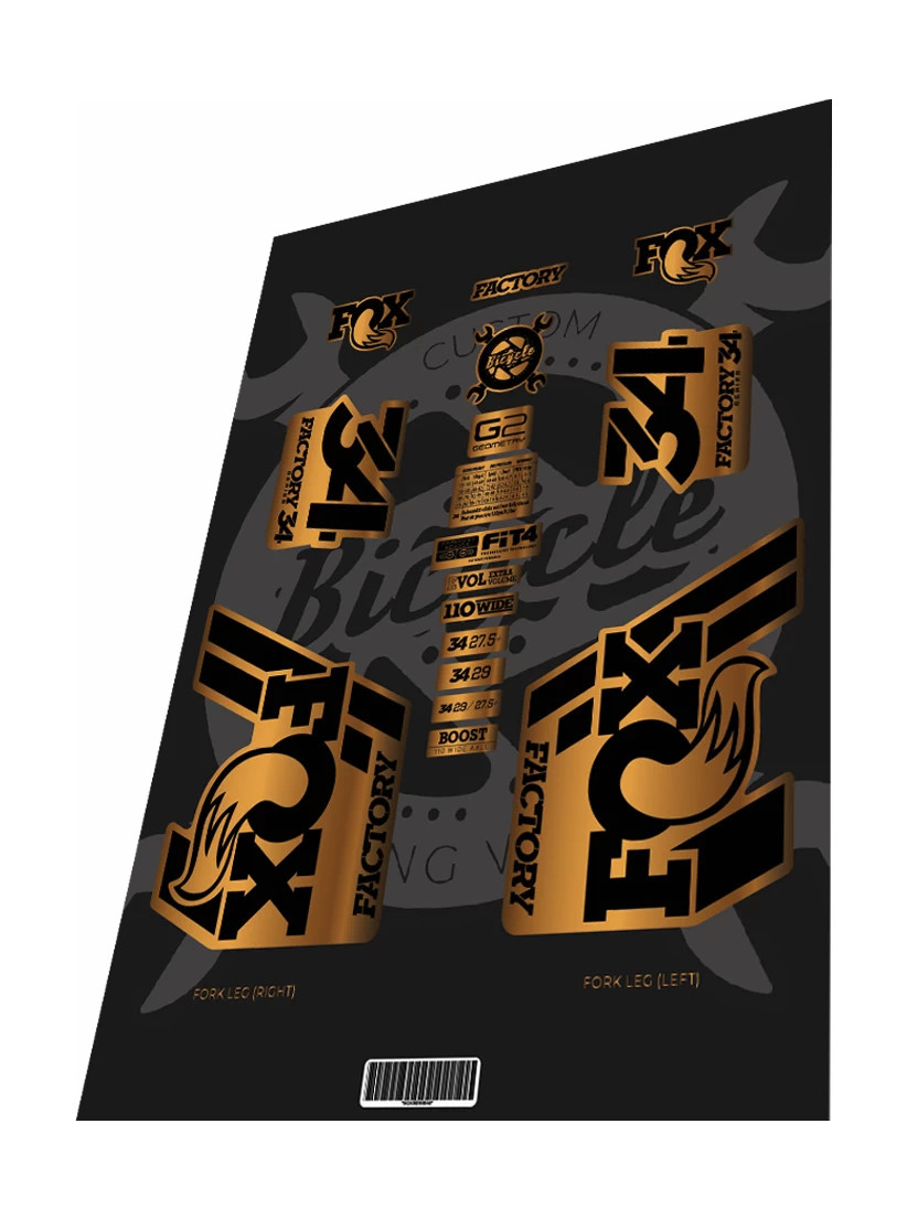 Stickere adezive furca FOX Factory 34 Kashima Gold 2019 Bikexcs.ro