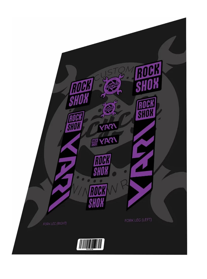 Set stickere adezive furca ROCKSHOX Yari Purple 2022 Bikexcs.ro