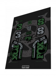 Stickere adezive furca FOX Factory 38 2022 Jungle Grey Bikexcs.ro