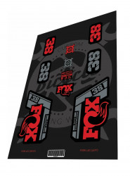 Stickere adezive furca FOX Performance Elite 38 2021 Fire Red Grey ...