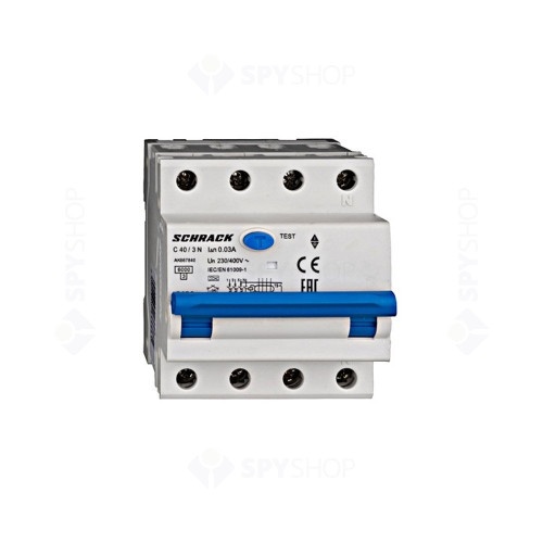 RCBO Intrerupator automat/ diferential combinat 3P+N 40A/30mA 6kA curba C tip A Schrack
