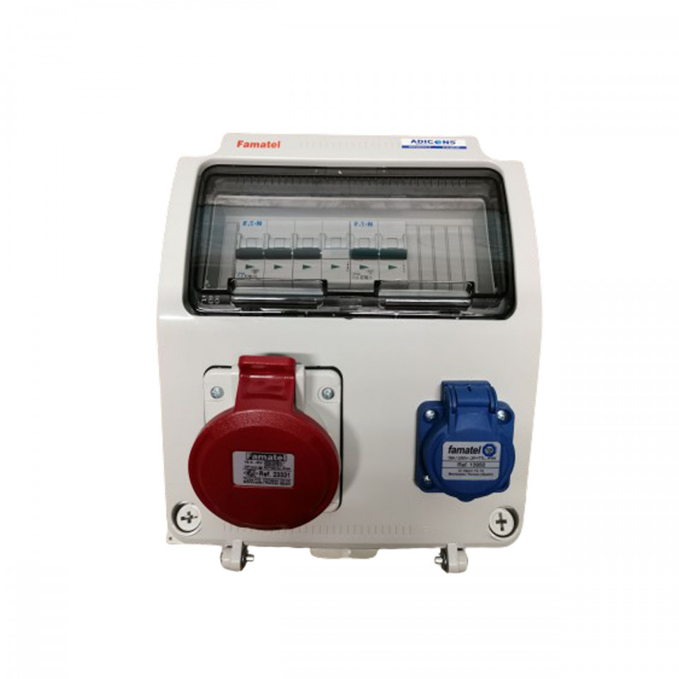 Tablou electric Famatel echipat cu o priza trifazata 5P 16A + o priza ...