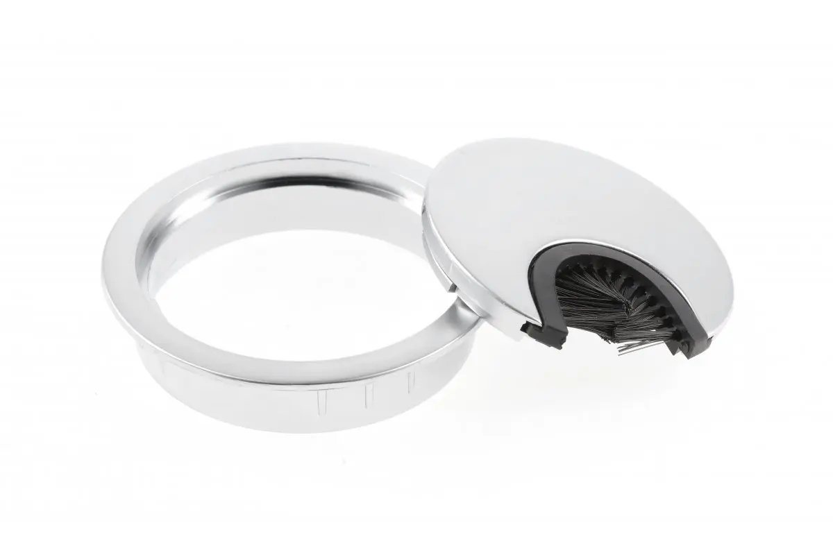 Trecere cablu birou LBF, 60mm, aluminiu