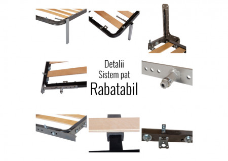 Mecanism Pat Rabatabil Vertical 1 Pers. Cu sau Fara canapea atasabila in fata patului